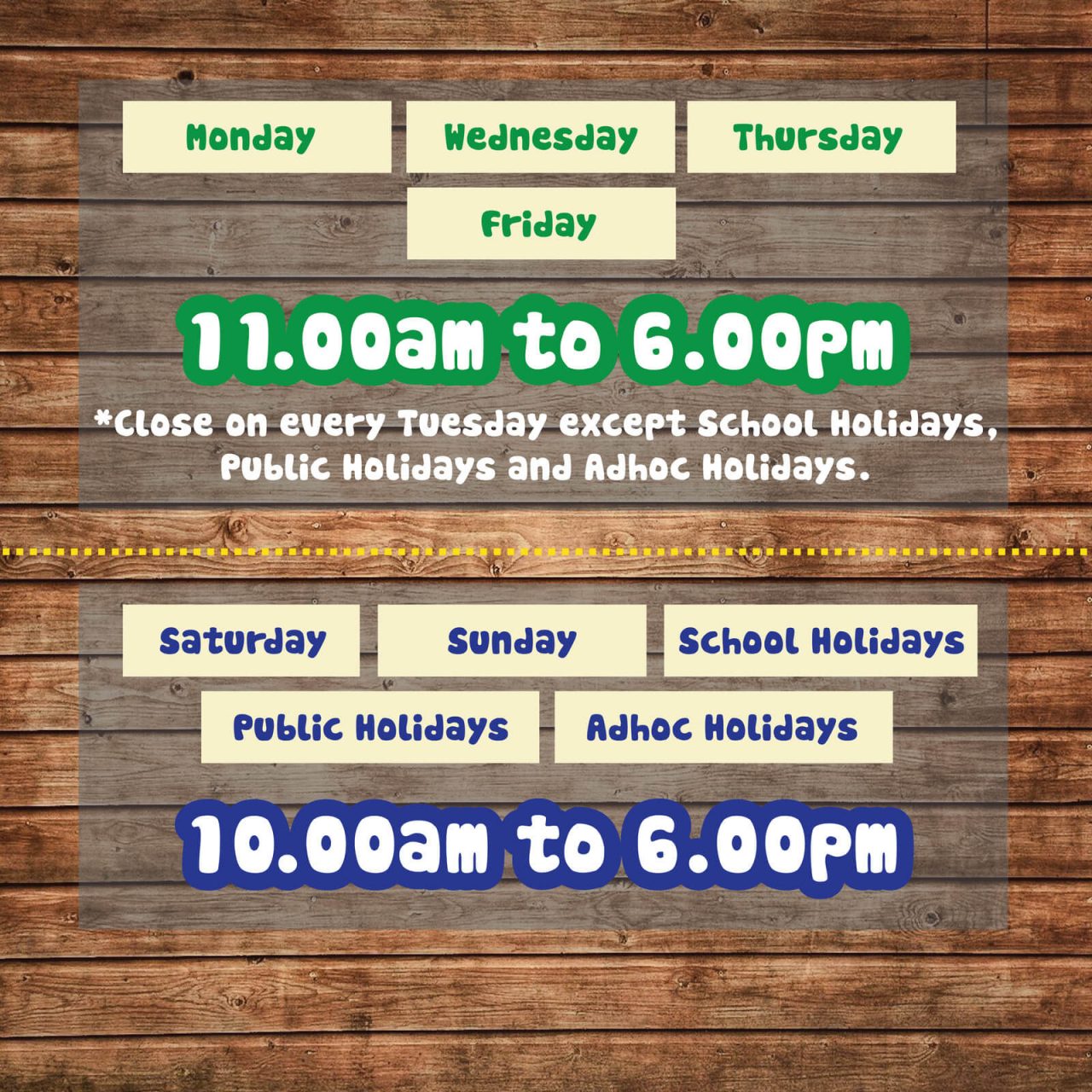 PARK OPERATION HOURS | Bangi Wonderland